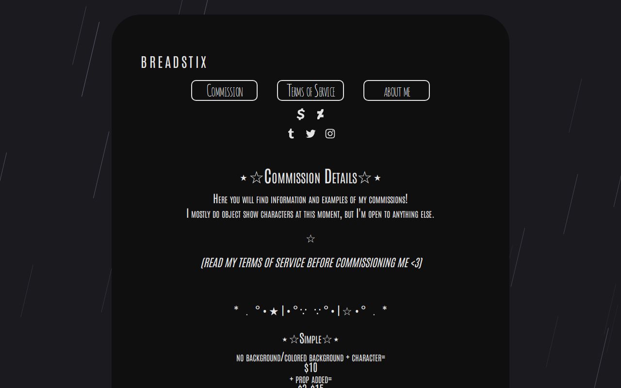 Breadstix Commission page